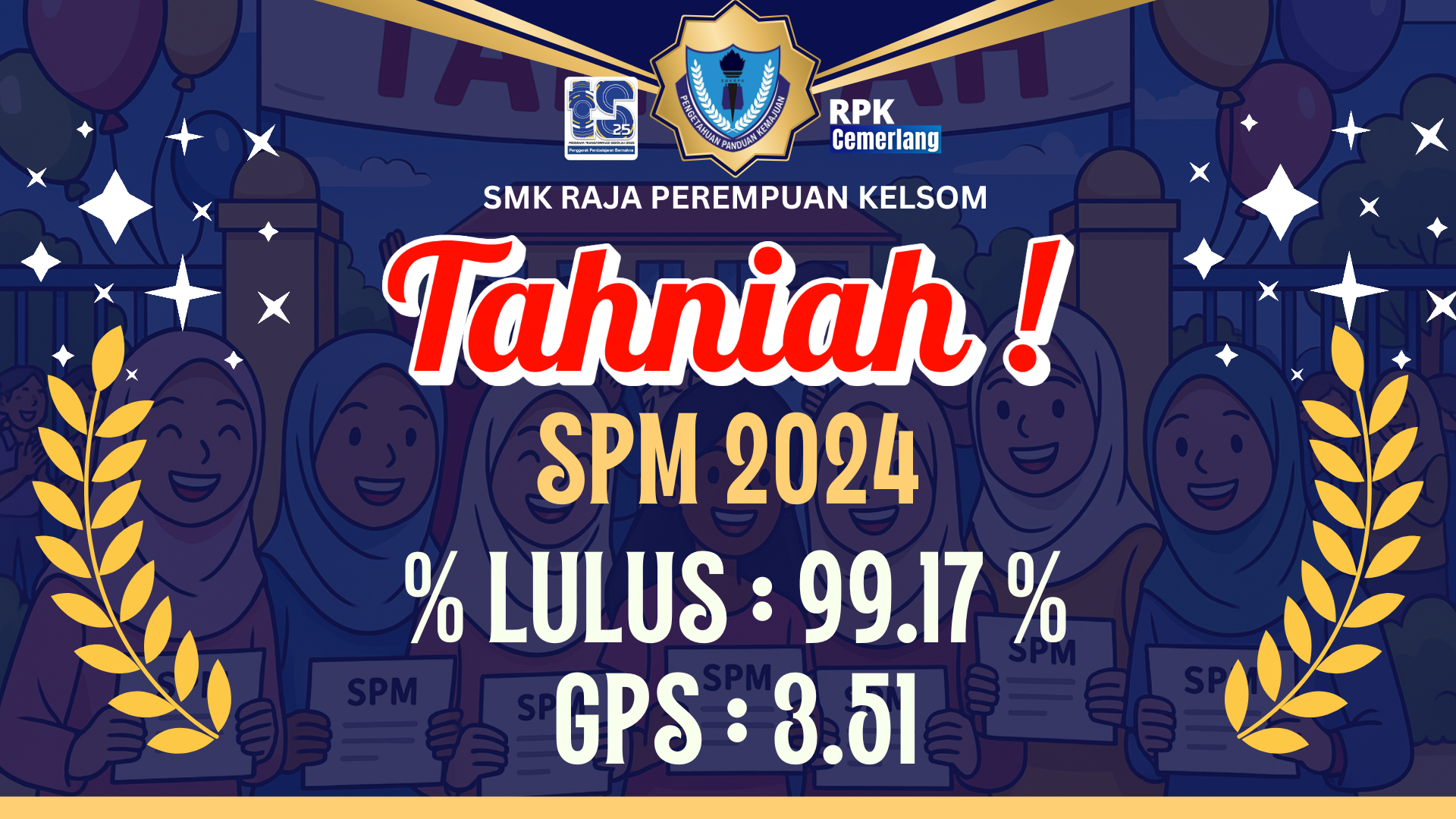 SERAHAN SLIP KEPUTUSAN SPM 2024 – SMK RAJA PEREMPUAN KELSOM